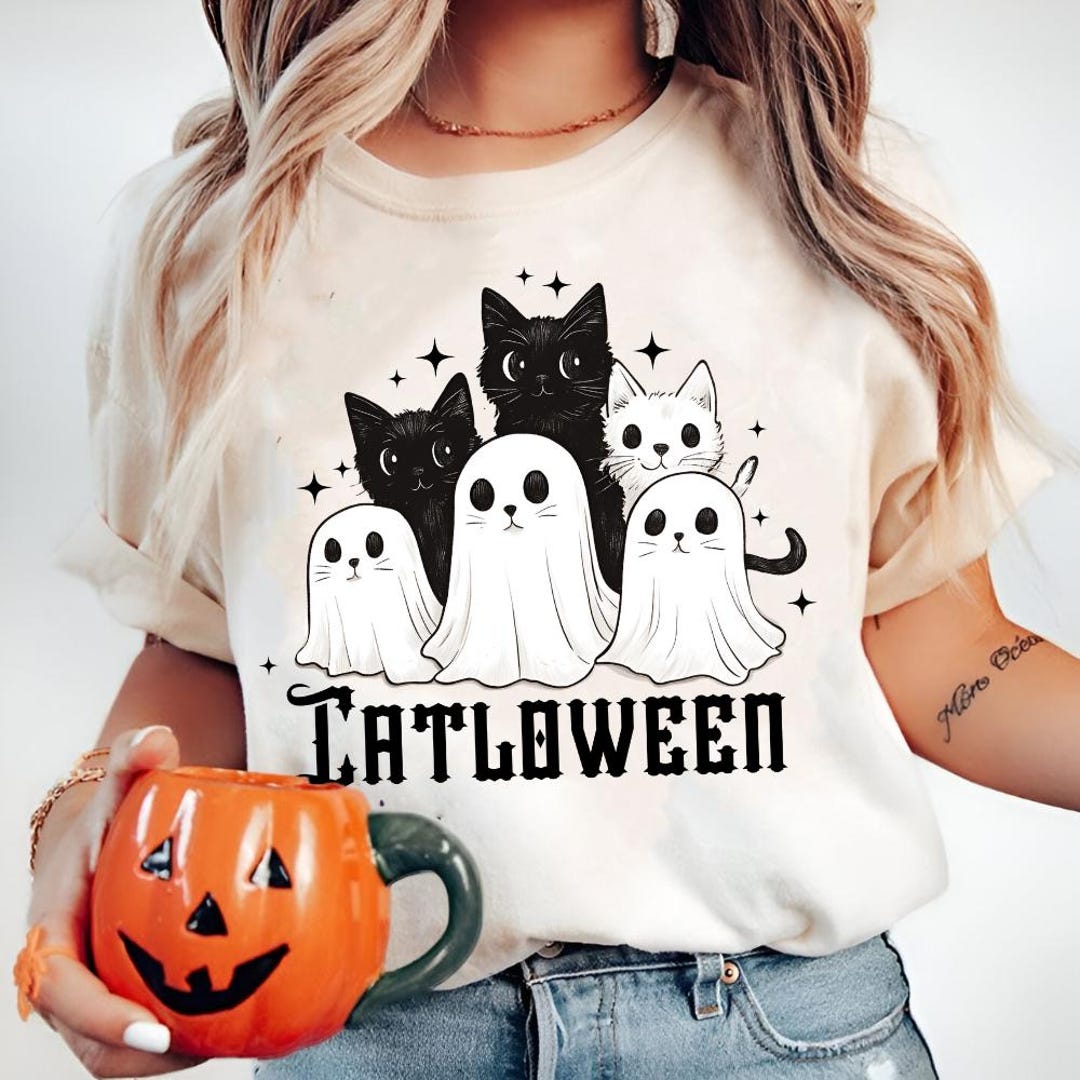 Catloween Png, Black Cat Halloween Png, Girly Halloween Png, Spooky ...