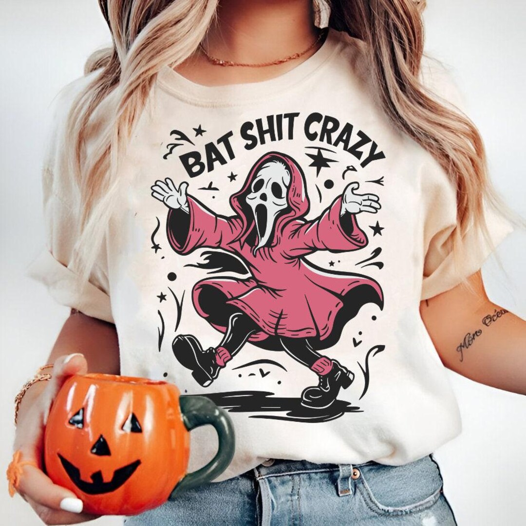 Retro Bat Shit Crazy Png, Halloween Png, Girly Halloween Png, Spooky ...