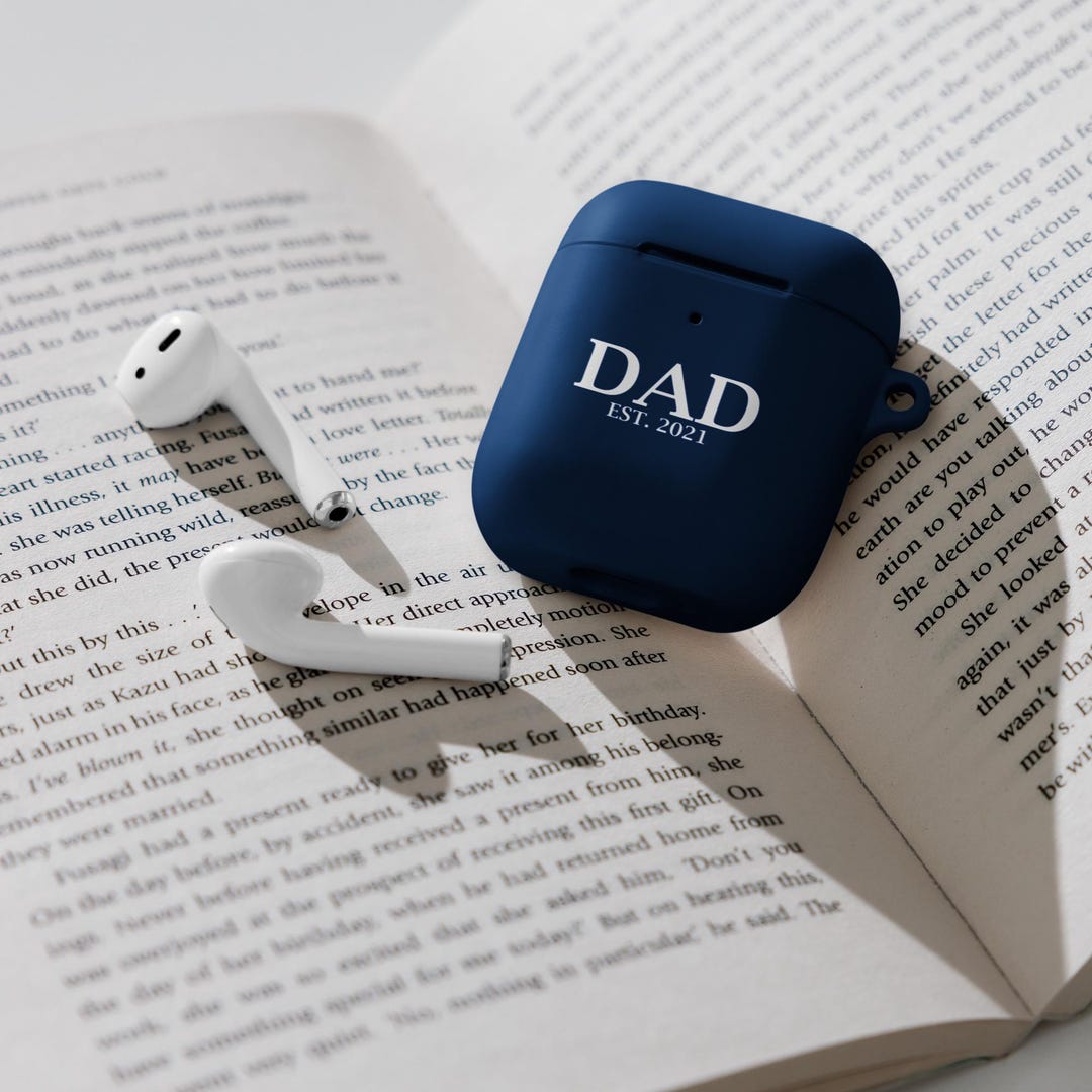 Personalized Dad Est. Rubber Case for Airpods®. Customizable Dad AirPod ...