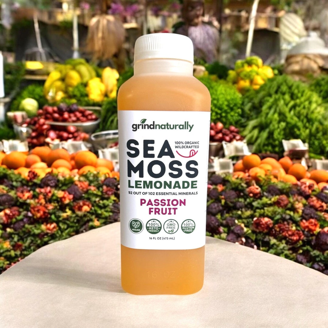 Organic Sea Moss Lemonade Passion Fruit Dr. Sebi Formula Grind ...