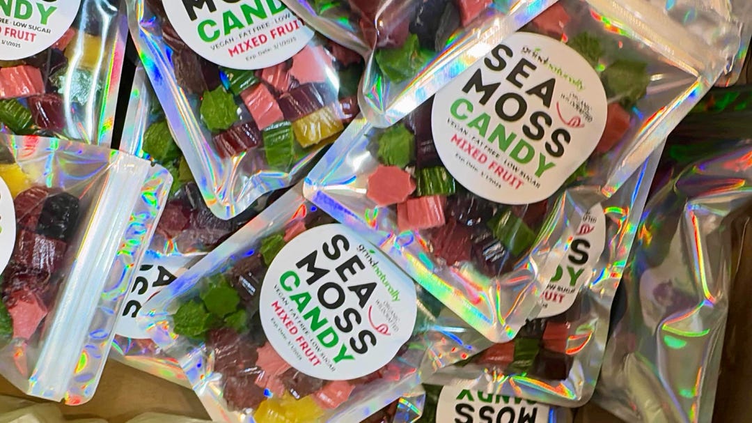 SEA MOSS CANDY Infused Mixed Fruit Chews Delicious Flavors: Green Apple ...
