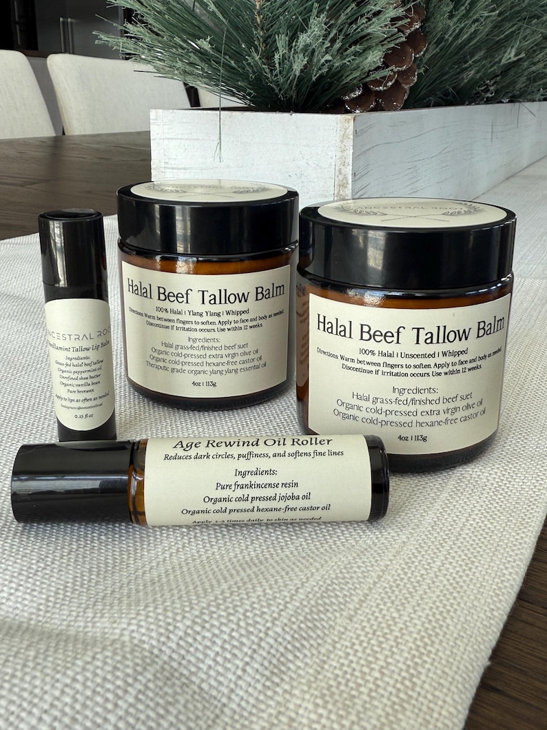 Halal Grass-fed Beef Tallow Balm: Whipped, Organic, Unscented, Ylang ...