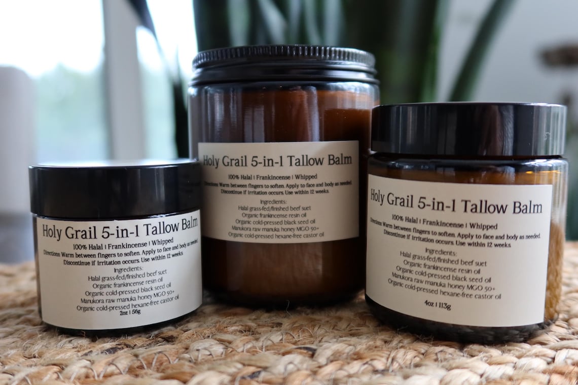 Holy Grail 5-in-1 Tallow Balm - Halal Grass Fed Beef Tallow With ...