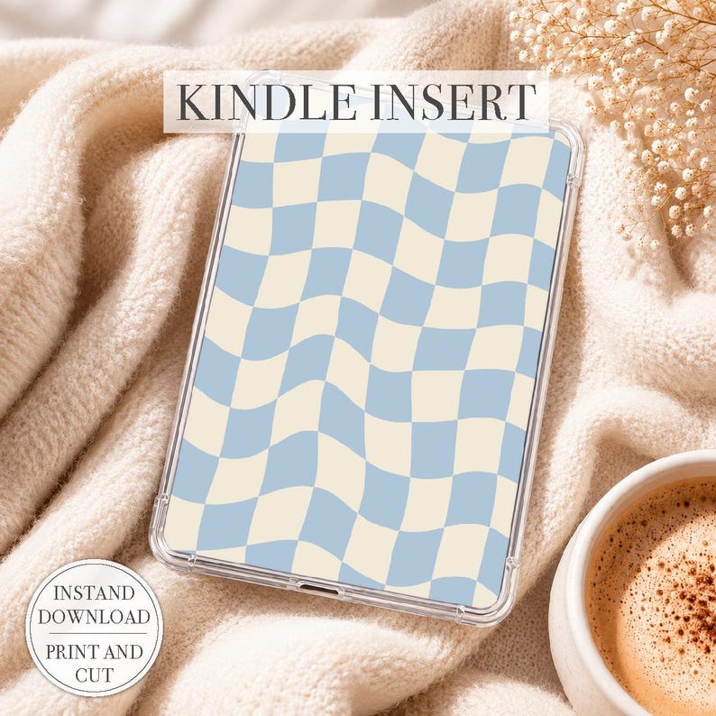 Wavy Check Kindle Insert Printable Kindle Paperwhite Insert Kindle ...