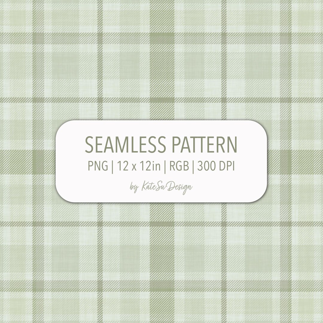 Sage Green Plaid Seamless Pattern PNG File Classic Light Green Tartan ...