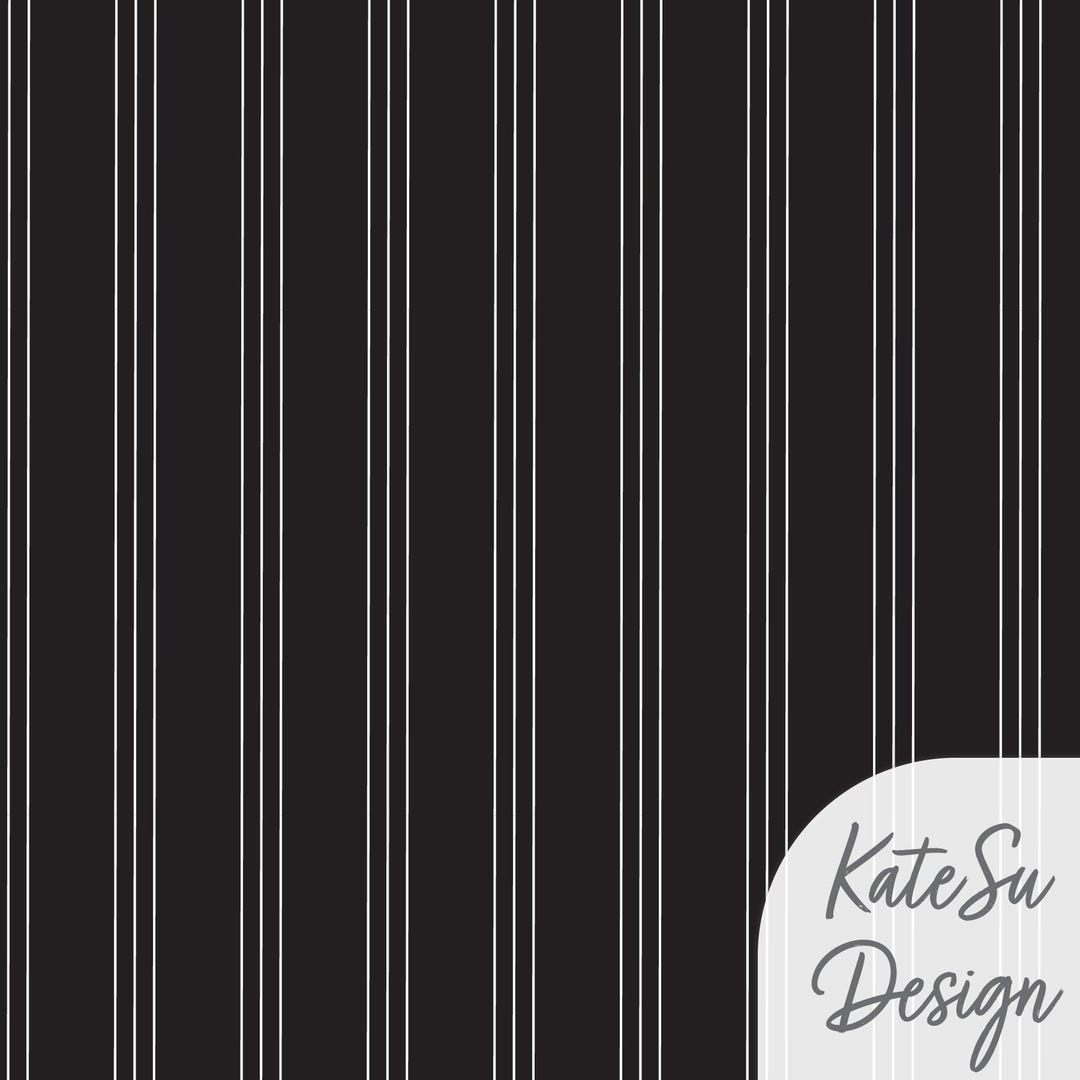 Black and White Vertical Triple Stripes Seamless Pattern, Repeating ...