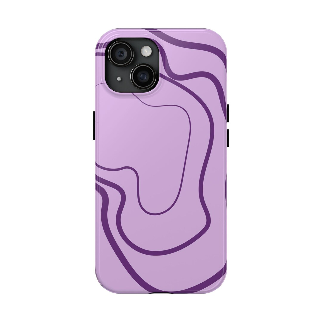 Swirl Line Tough Phone Case - Purple and Lilac Protective Cover, Strong ...