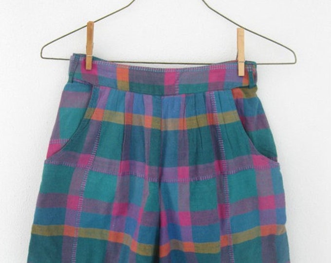SALE Vintage 80s Plaid Highwaisted Coolots Shorts - Etsy