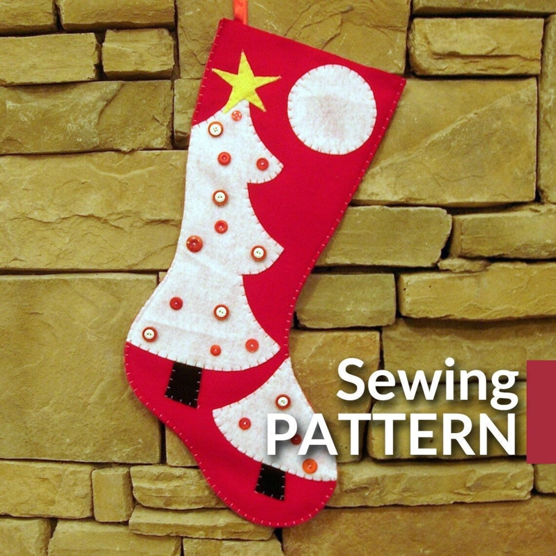 Extra Large Christmas Stocking Sewing Pattern Christmas Tree Design PDF ...