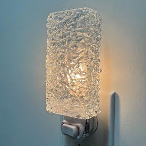 Glass Night Light - Crystal Clear Fused Glass Kitchen Bedroom Bathroom ...