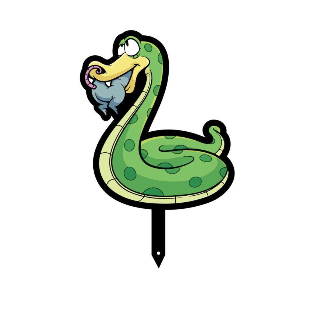 Hungry Snake Garden Outdoor Metal Art Stakes 7"x6" Weatherproof Lawn ...