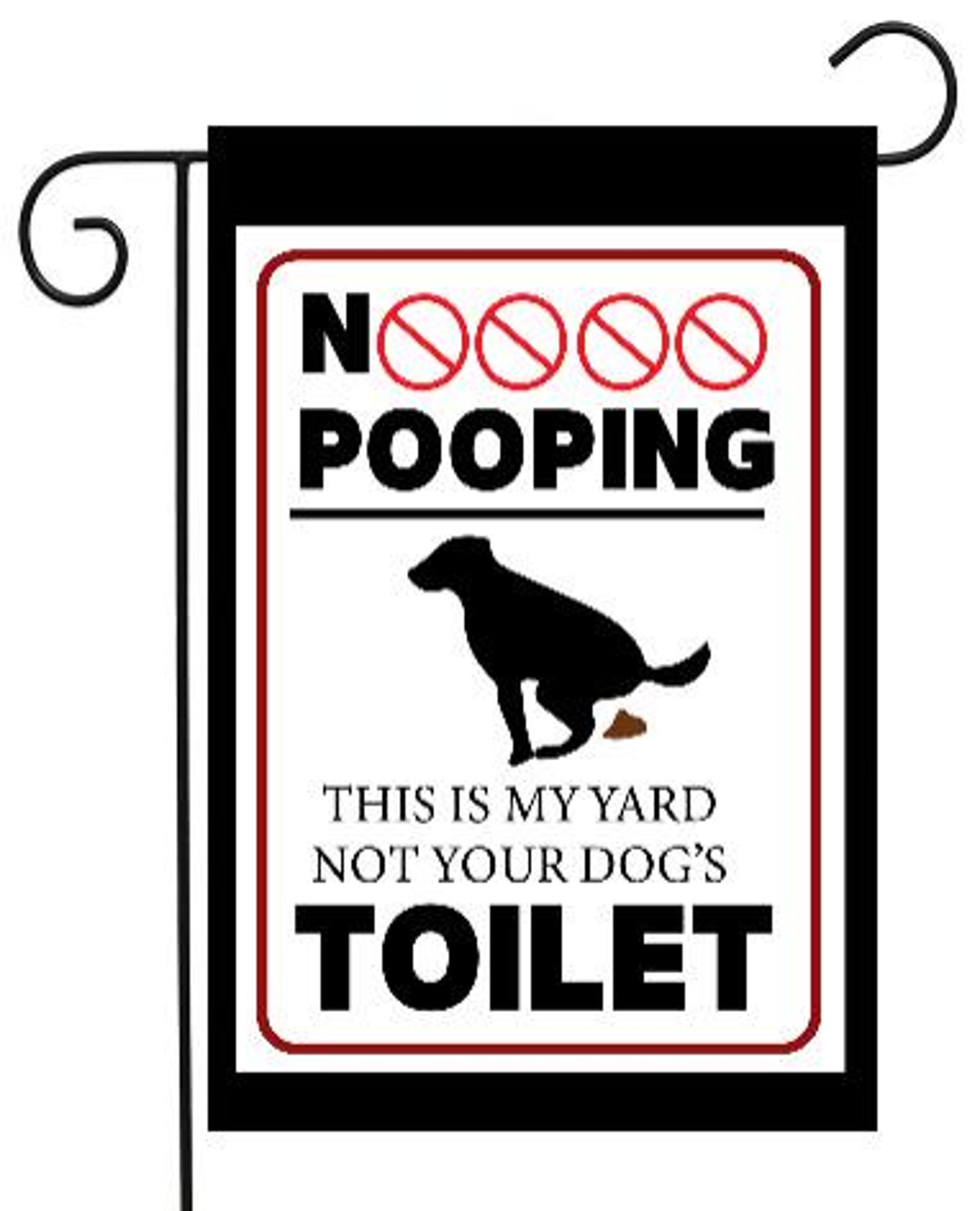 No Pooping Dog Yard Toilet Garden Flag #G2545 - Etsy