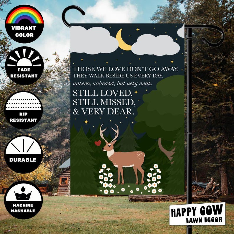 In Loving Memory Deer Double-sided Garden Flag 12x18 Fall Yard Decor ...