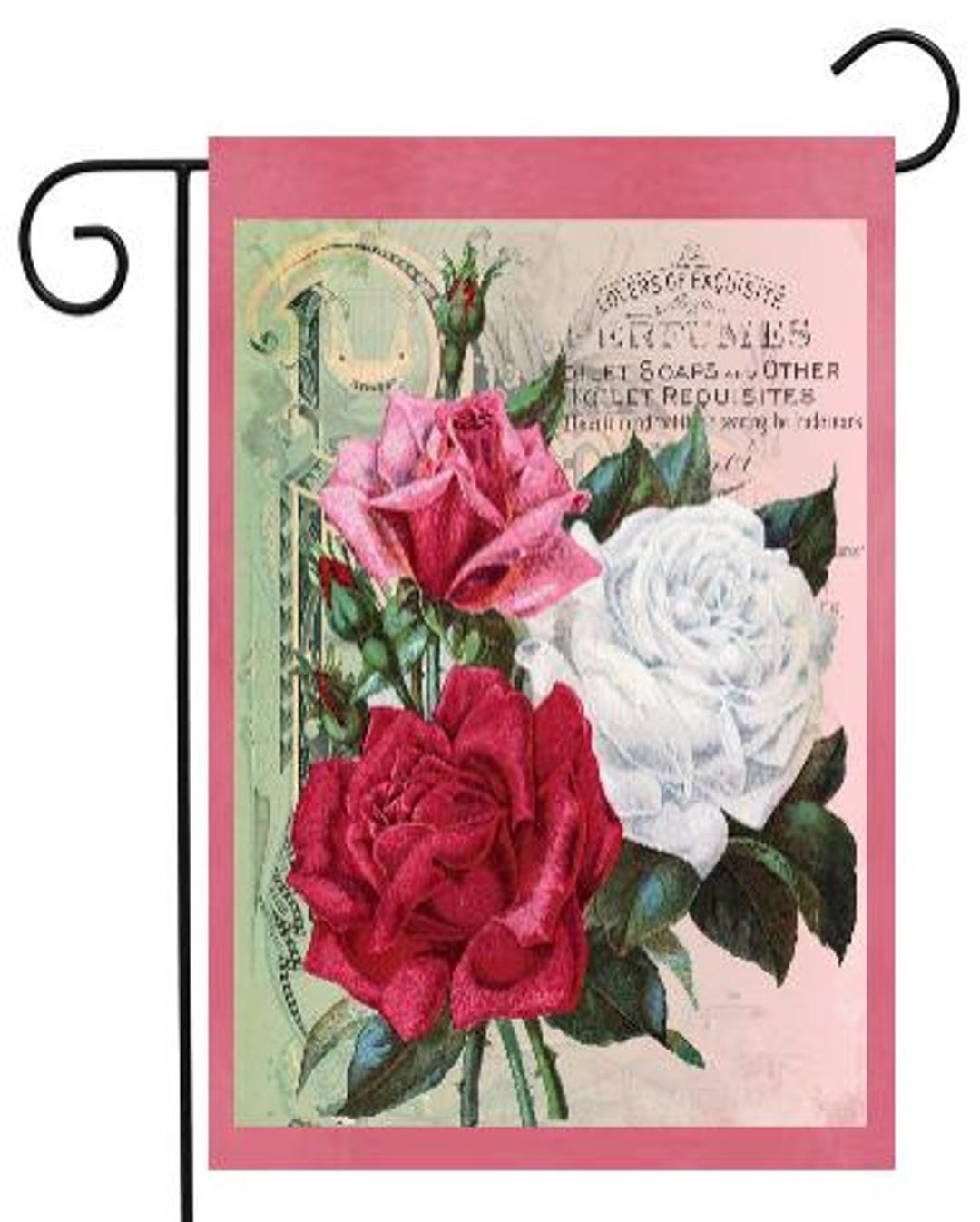 Floral Red White and Pink Roses Garden Flag #G2053 - Etsy
