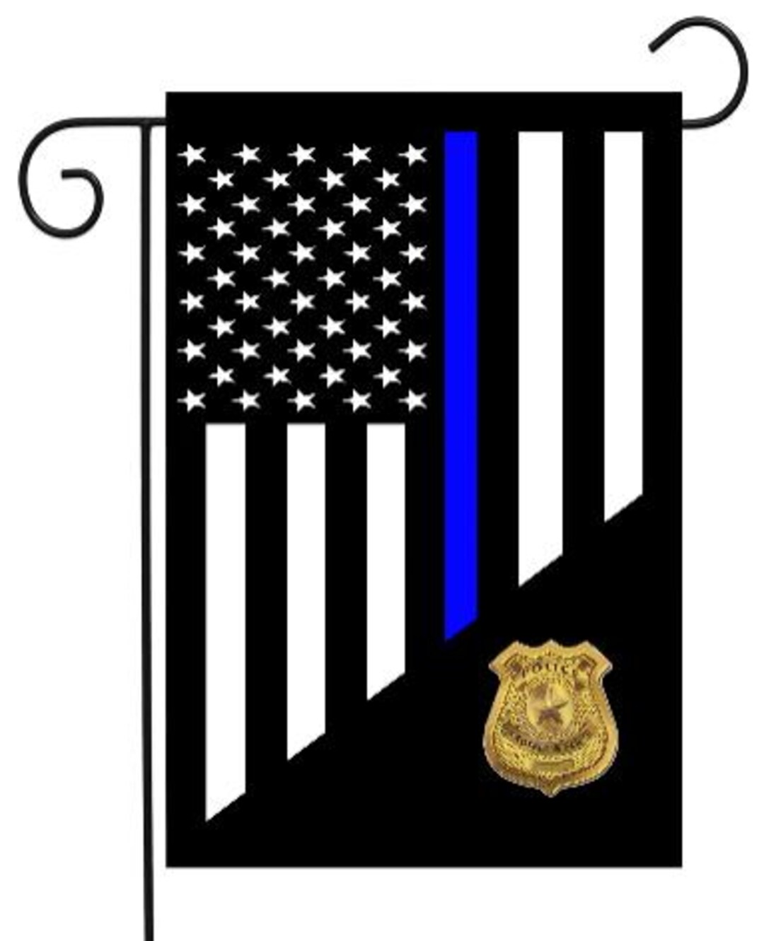 Police Blue Stripe With Badge Garden Flag #G1502 - Etsy