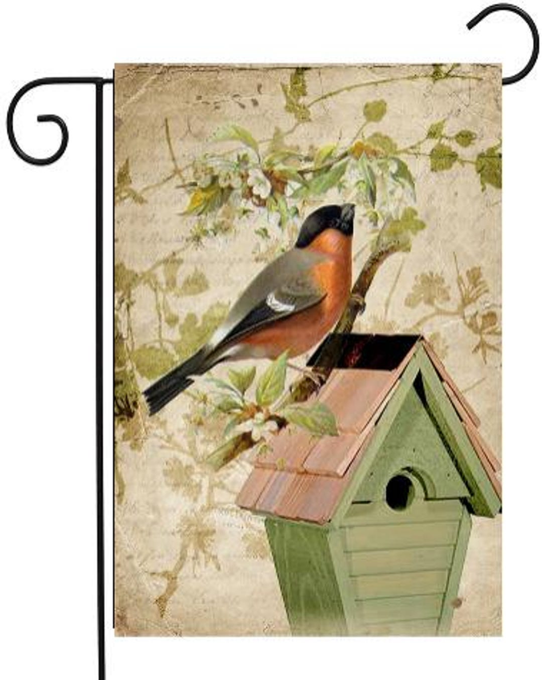 Robin on Green Birdhouse Garden Flag #G2294 - Etsy