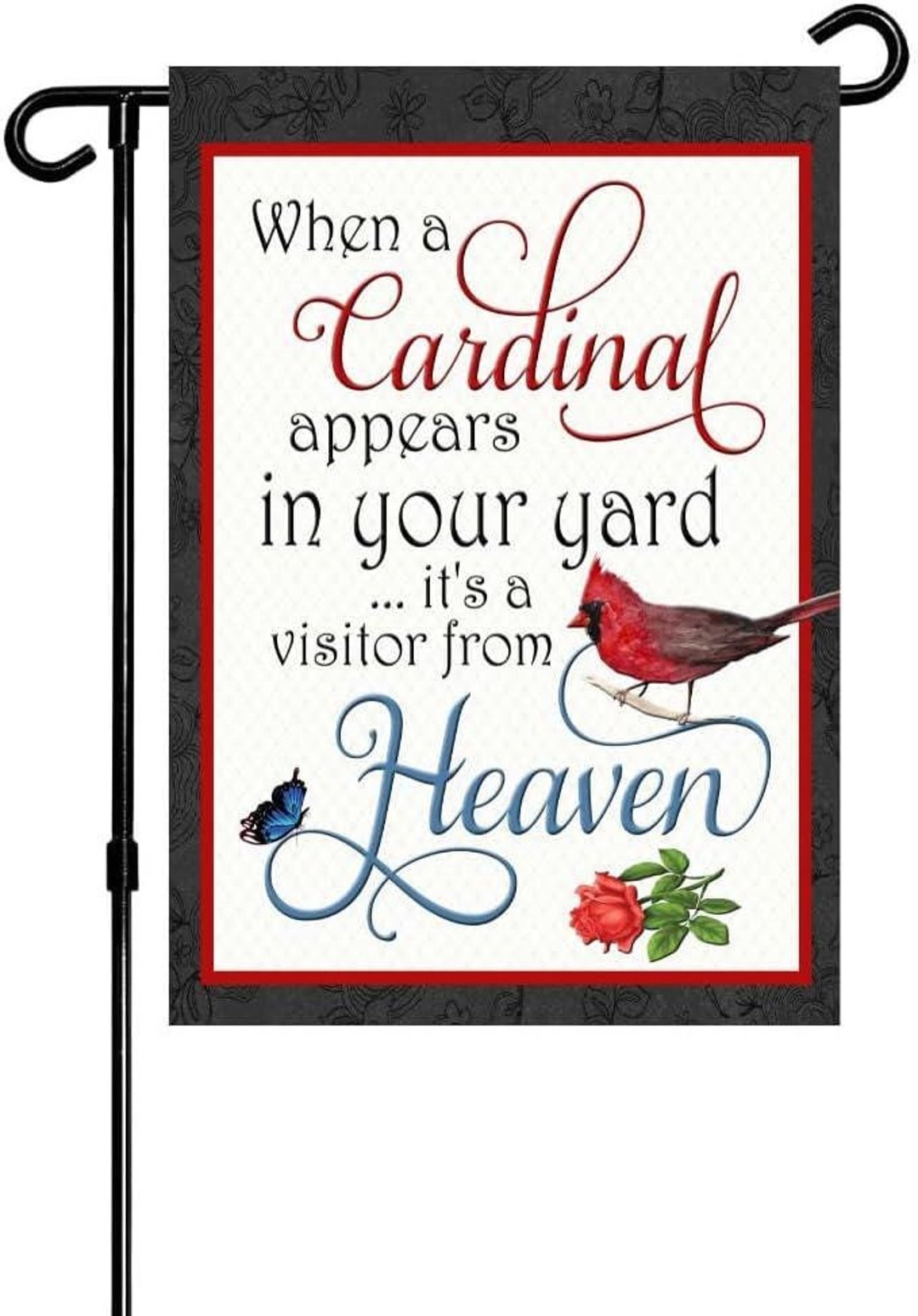 Cardinal in Your Yard Bereavement Double-sided Garden Flag 12x18 Fall ...