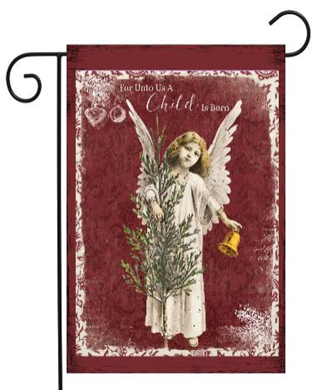 White Angel on Red Garden Flag #G2582 - Etsy