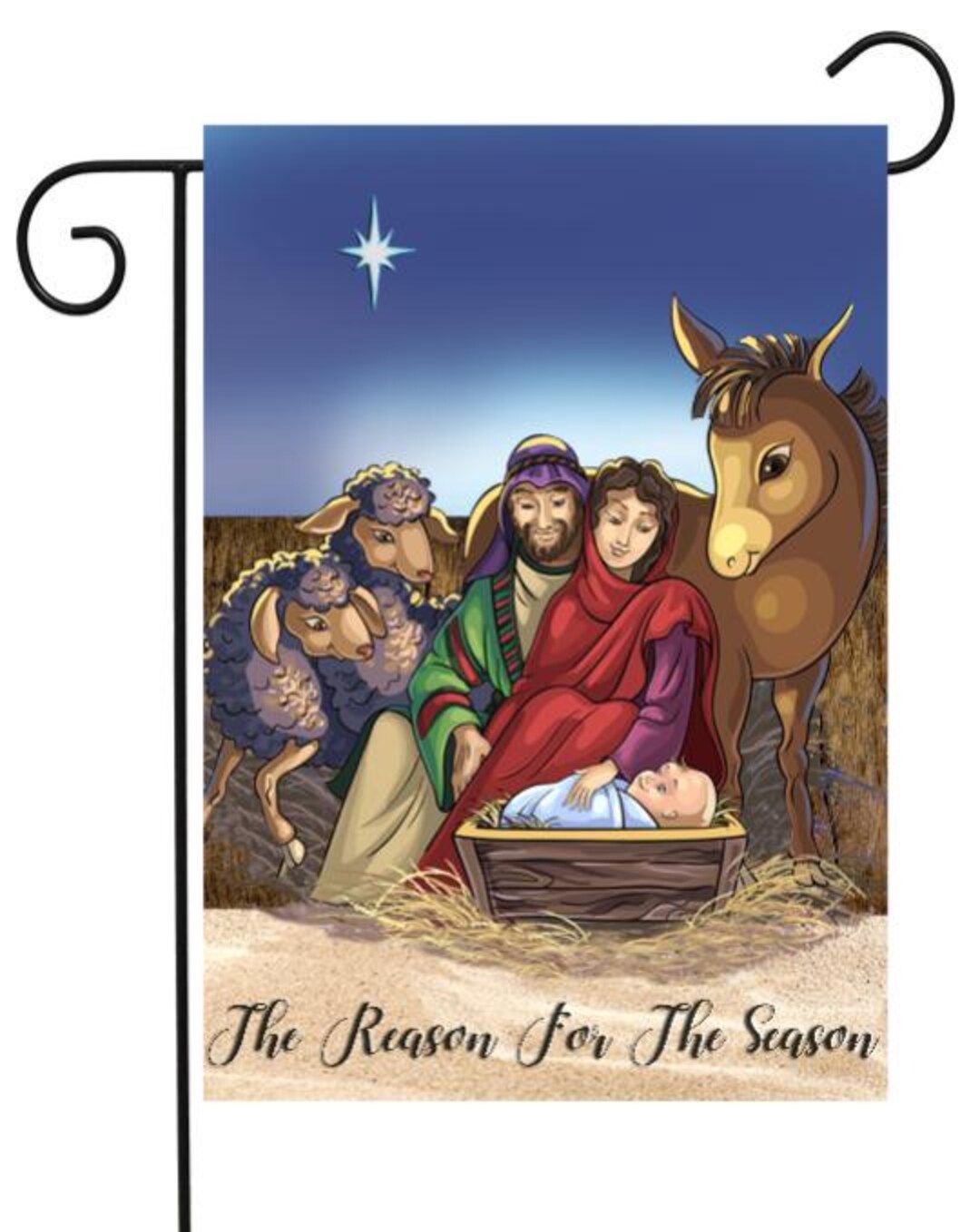Reason for the Season Manger Star Garden Flag #G1714 - Etsy