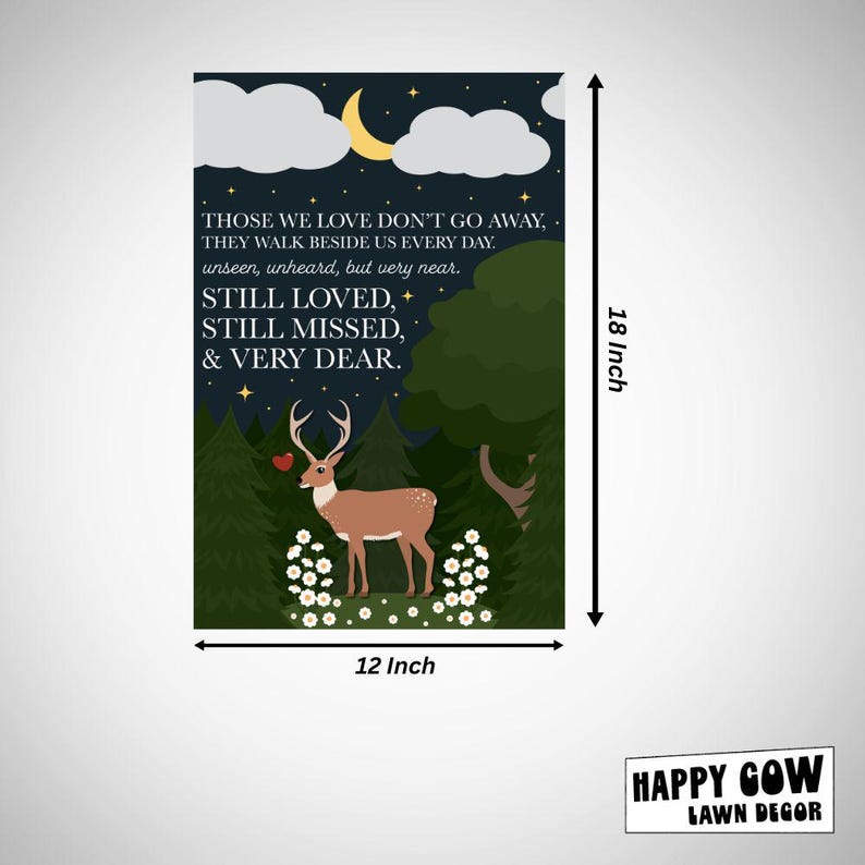 In Loving Memory Deer Double-sided Garden Flag 12x18 Fall Yard Decor ...