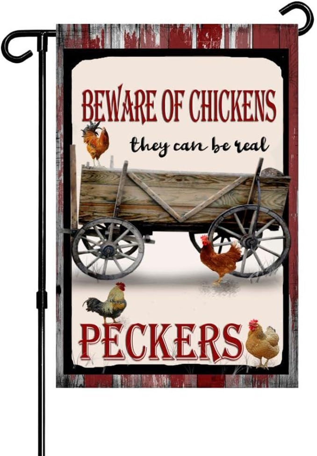 Beware of the Chickens Double-sided Garden Flag 12x18 Fall Yard Decor ...