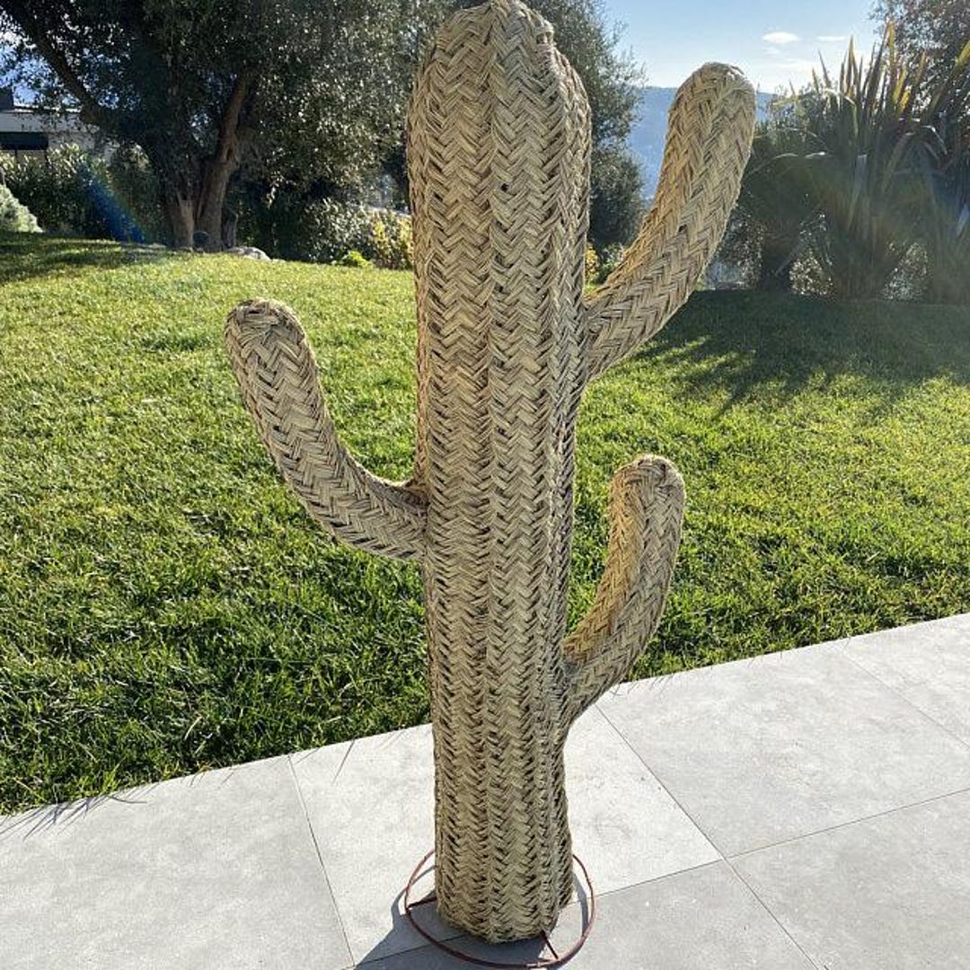 Handwoven Moroccan Cactus Decor – Rattan, Halfah Grass & Raffia - Etsy