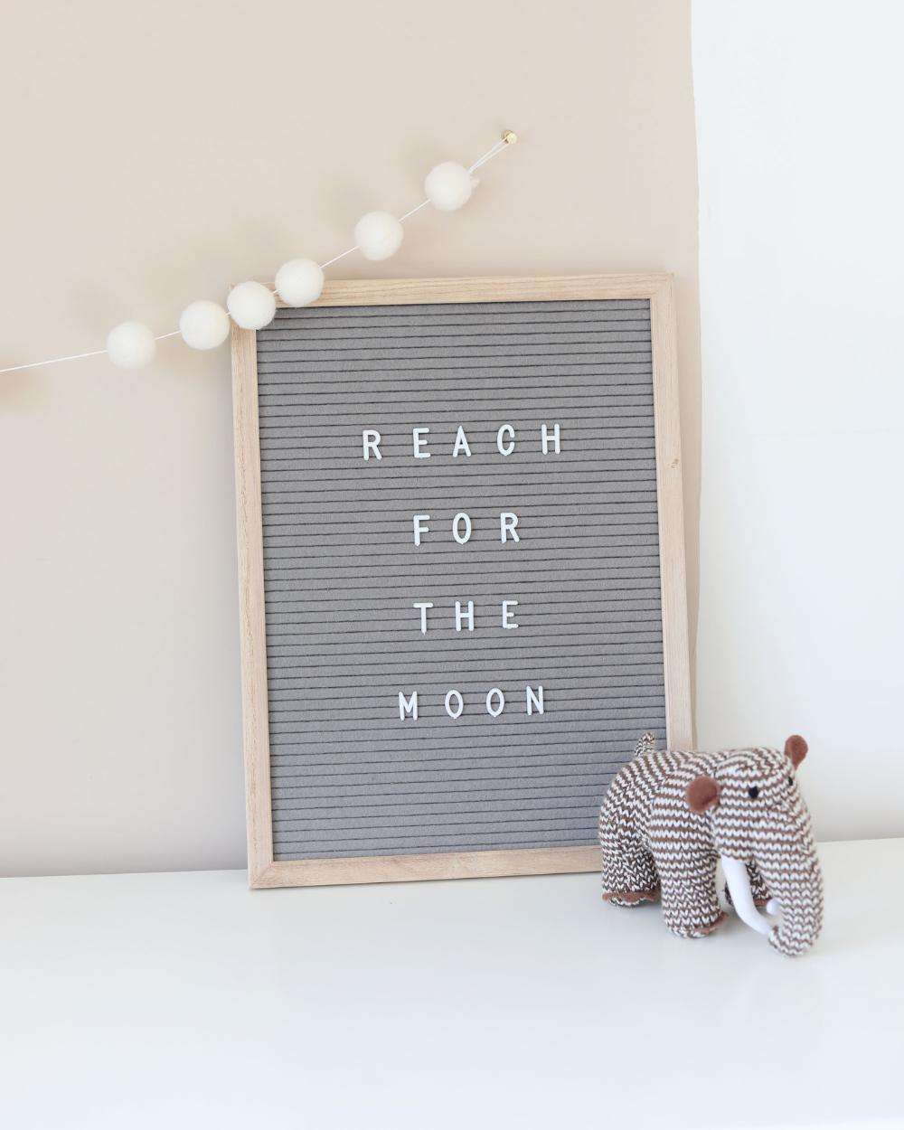 Sage Green Felt Message Board With Letters - Customisable Sign for Home ...