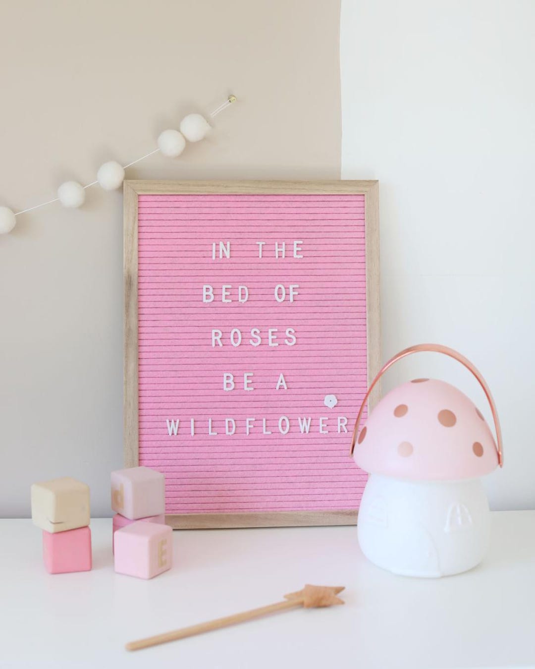 Pink Felt Letter Board - Big Message Sign - Nursery Decor for Girls ...