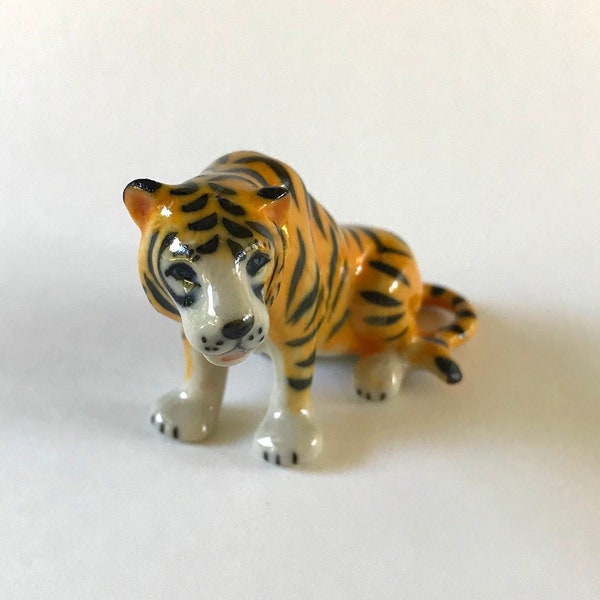Porcelain Tiger Figurine - Etsy