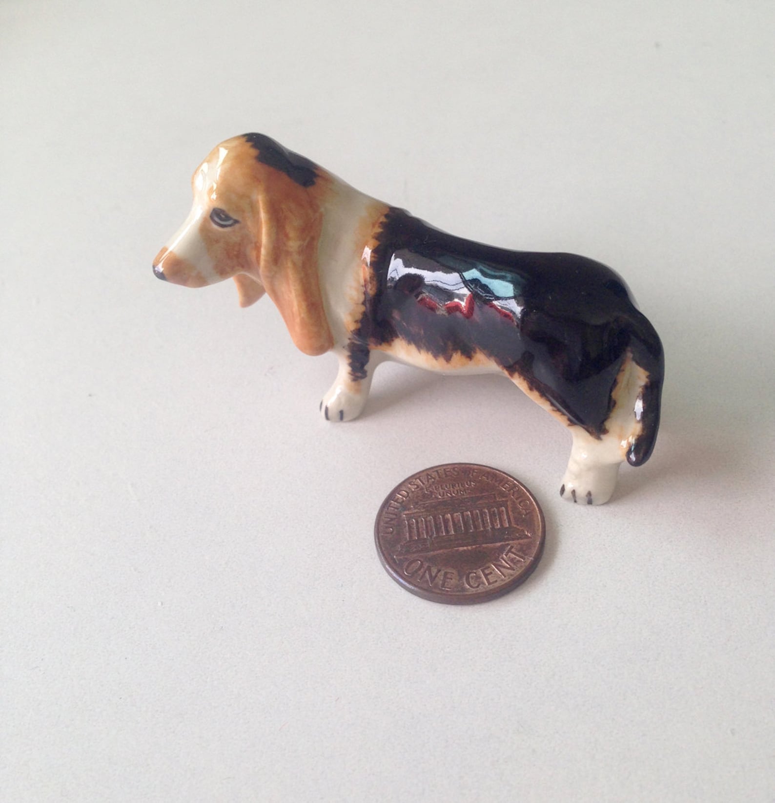 Dog Figure Beagle Black Brown Ceramic Dog Figure Ceramic | Etsy