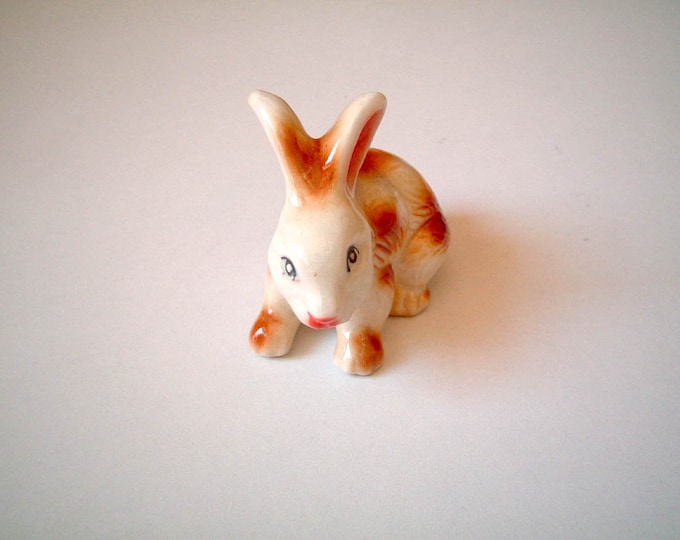 Mr Rabbit: Cute White and Brown Vintage Style Ceramic Rabbit - Etsy