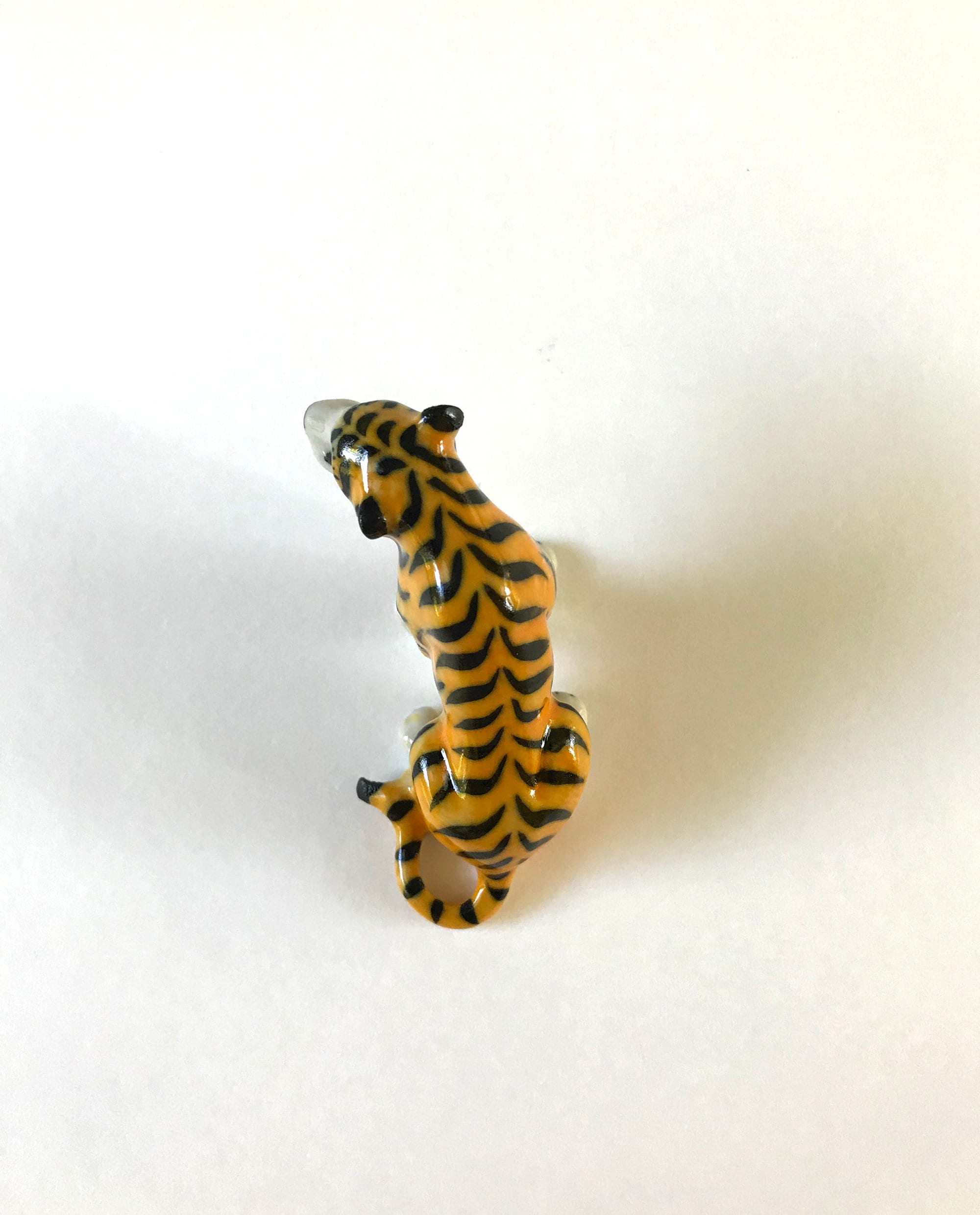 Tiger Ceramic Figure Figurine Mini Animal Ceramic Animal | Etsy