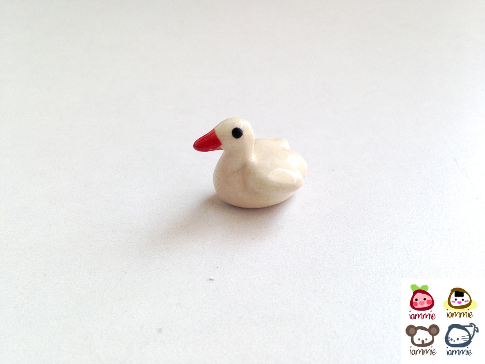 Miniature Ceramic Duck Miniature Duck Duck Figurine White - Etsy