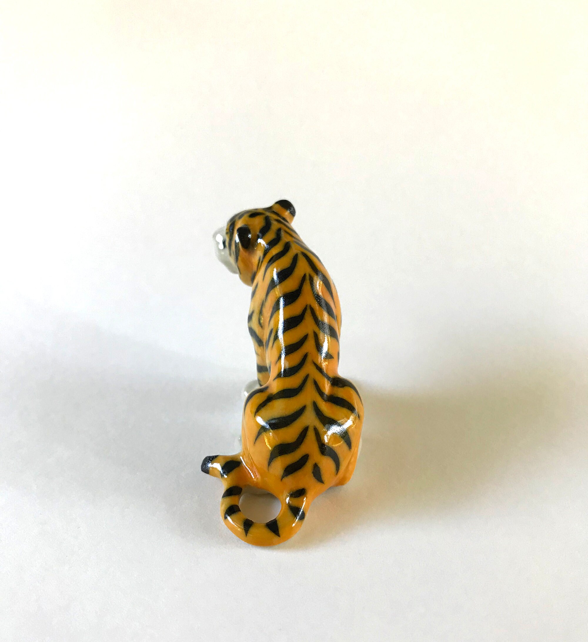 Tiger Ceramic Figure Figurine Mini Animal Ceramic Animal | Etsy