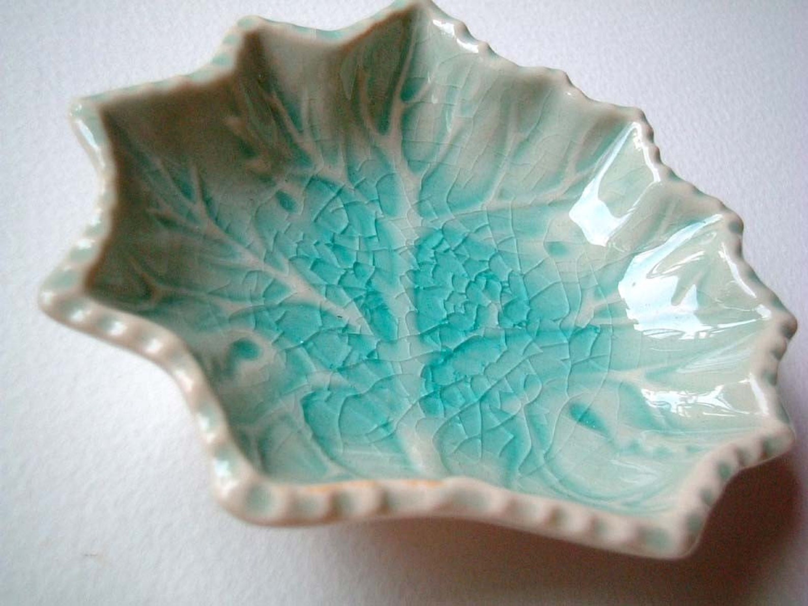 Light Blue Maple Leaf Ceramic Plate: Ceramic Plate Sauce - Etsy