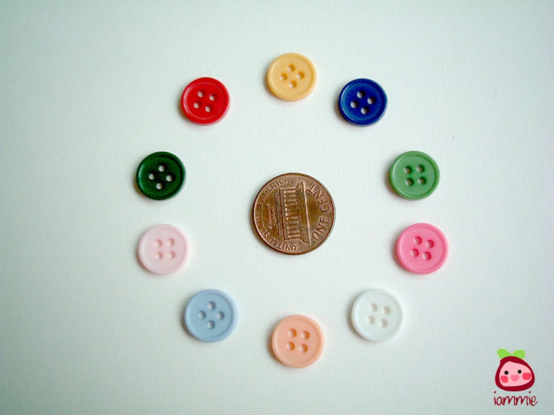 Assorted Plastic Button Colorful Tiny Small Blue Red - Etsy