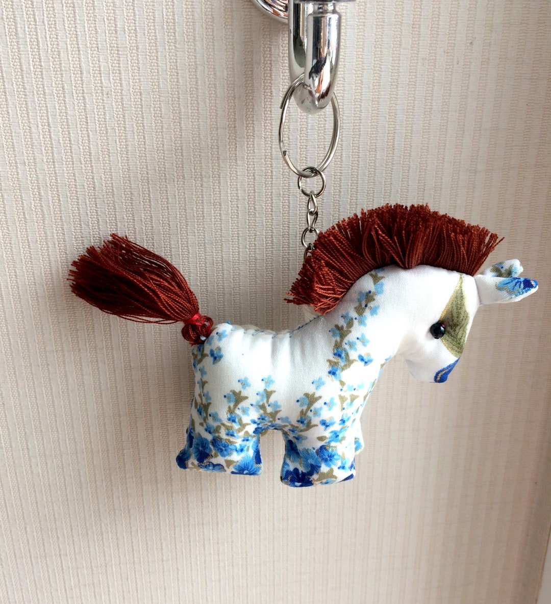 Little Pony, Horse, Blue, White, Cute, Key Chain, Fabric Horse, Fabric ...