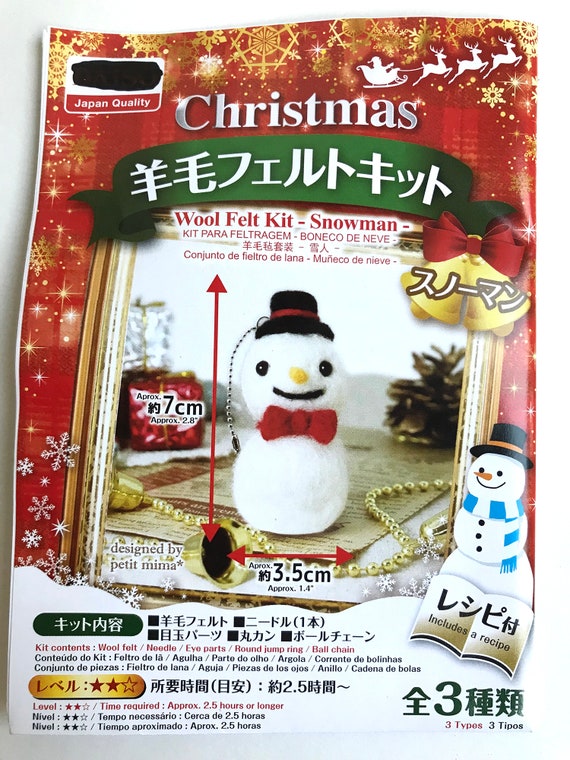 Snowman Needle Felt Kit Felt DIY Needle Felting Doll | Etsy