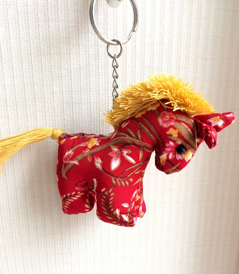Little Pony Horse Red Mane Cute Key Chain Fabric Horse - Etsy