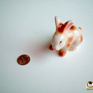 Rabbit Figure, Ceramic Rabbit, Miniature Rabbit, Bunny Figure, White ...