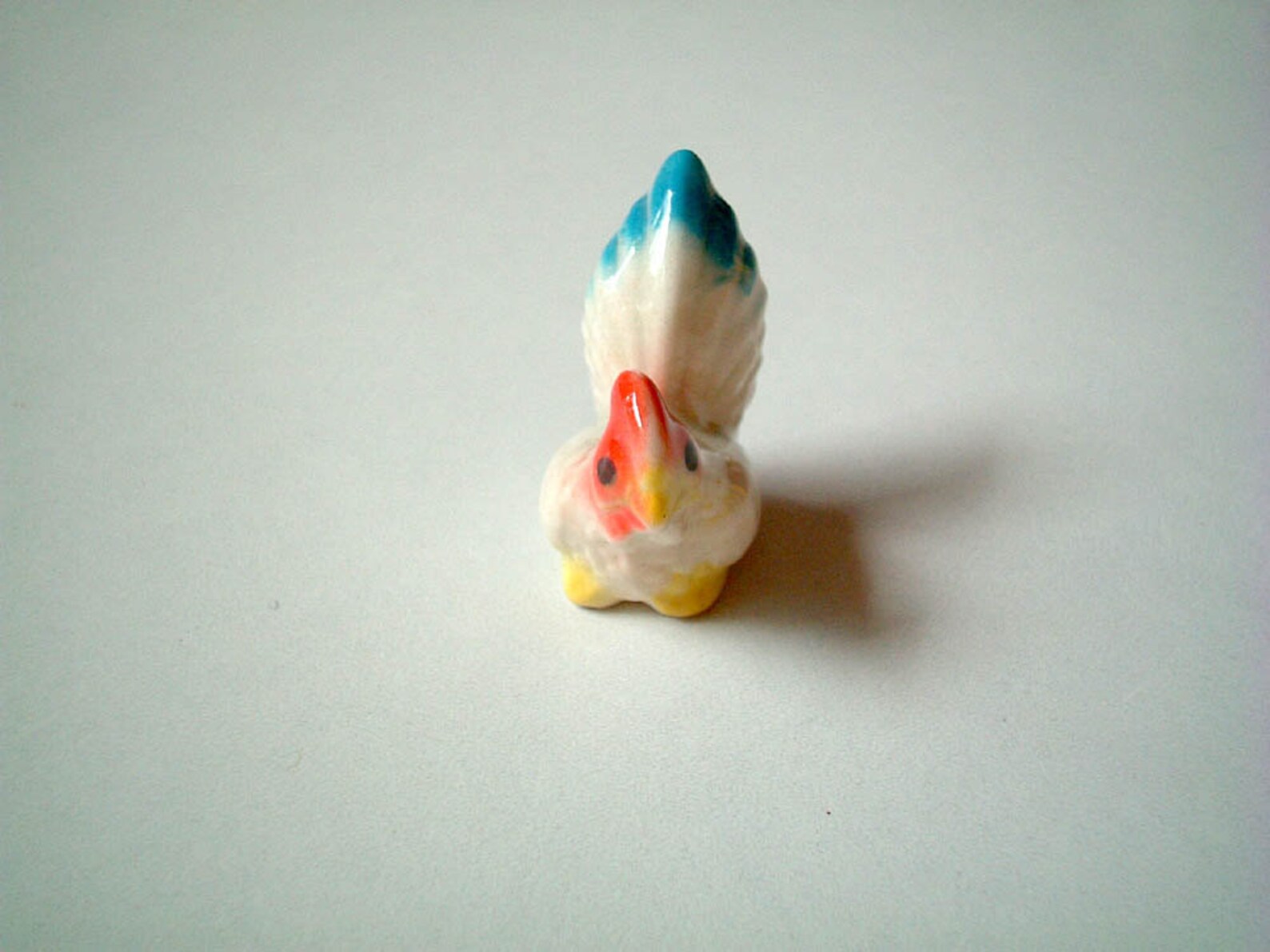 Little Ceramic Chicken Figure Miniature Chicken White With - Etsy