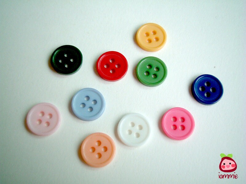 Assorted Plastic Button colorful tiny small blue red | Etsy