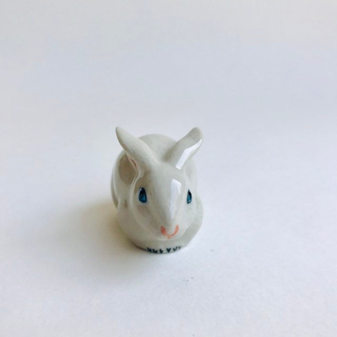 White Rabbit Figure Ceramic Rabbit Bunny Figure Miniature | Etsy