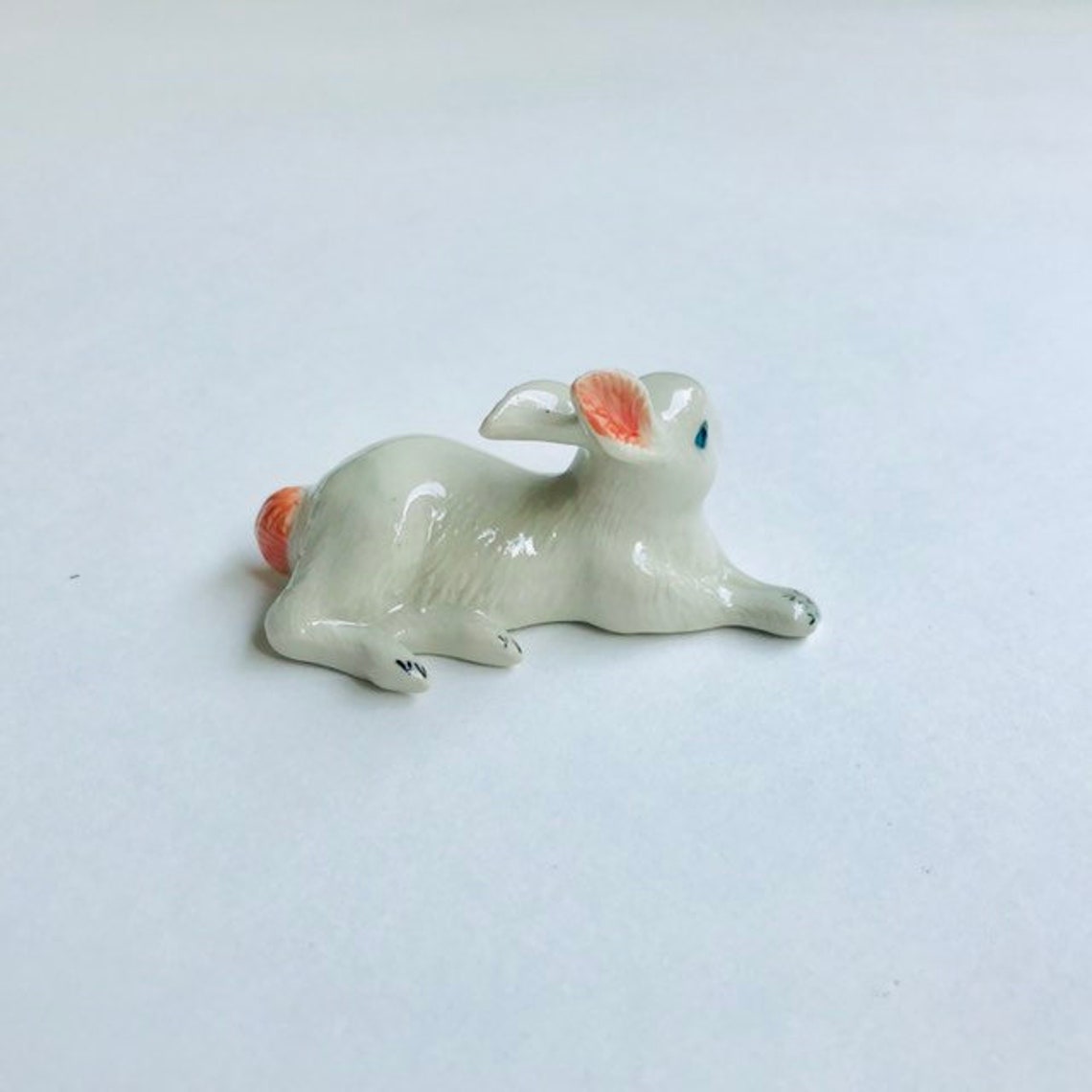 White Rabbit Figure, Ceramic Rabbit, Bunny Figure, Miniature Rabbit ...