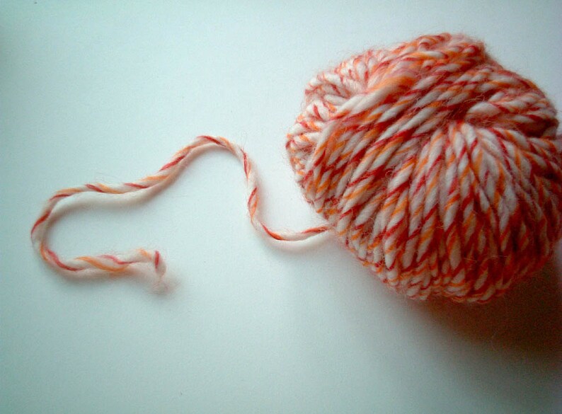 Yarn Red White Orange Wool Acrylic Alpaca Spiral Yarn - Etsy