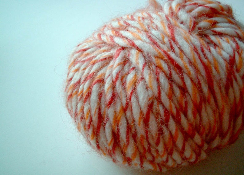 Yarn Red White Orange Wool Acrylic Alpaca Spiral Yarn - Etsy