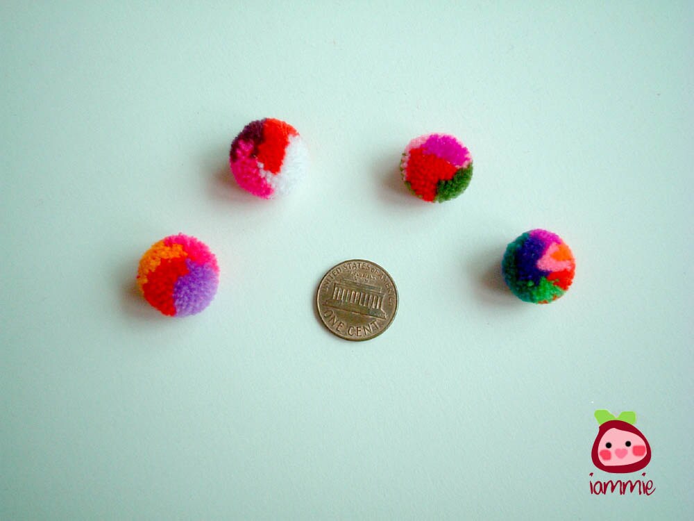 Mini Mix Yarn Pom Poms Miniature Party Pom Pompom | Etsy