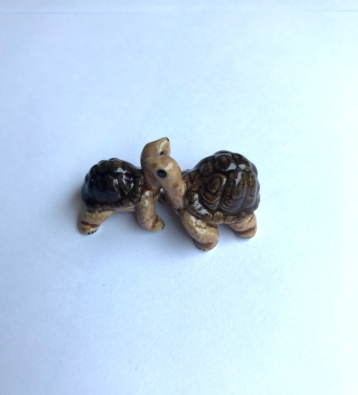 Mini Turtle Couple Brown Ceramic Turtle tortoise mini | Etsy