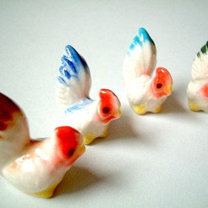 Little Ceramic Chicken Figure Miniature Chicken White With - Etsy