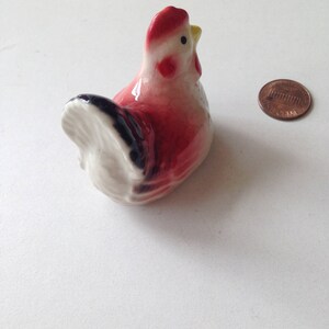 White Red Black Ceramic Chicken Chicken Figurine Hen - Etsy